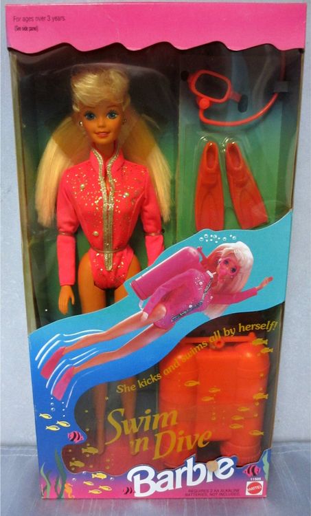 1993 Mattel Barbie Swim 'n Dive Blond Taucherin Puppe P/gelb | Kaufen ...