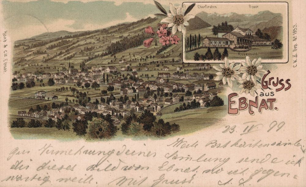 Gruss aus Ebnat. Churfirsten, Speer, 1899 (Gebraucht) in Bronschhofen für CHF 15 – mit Lieferung ...