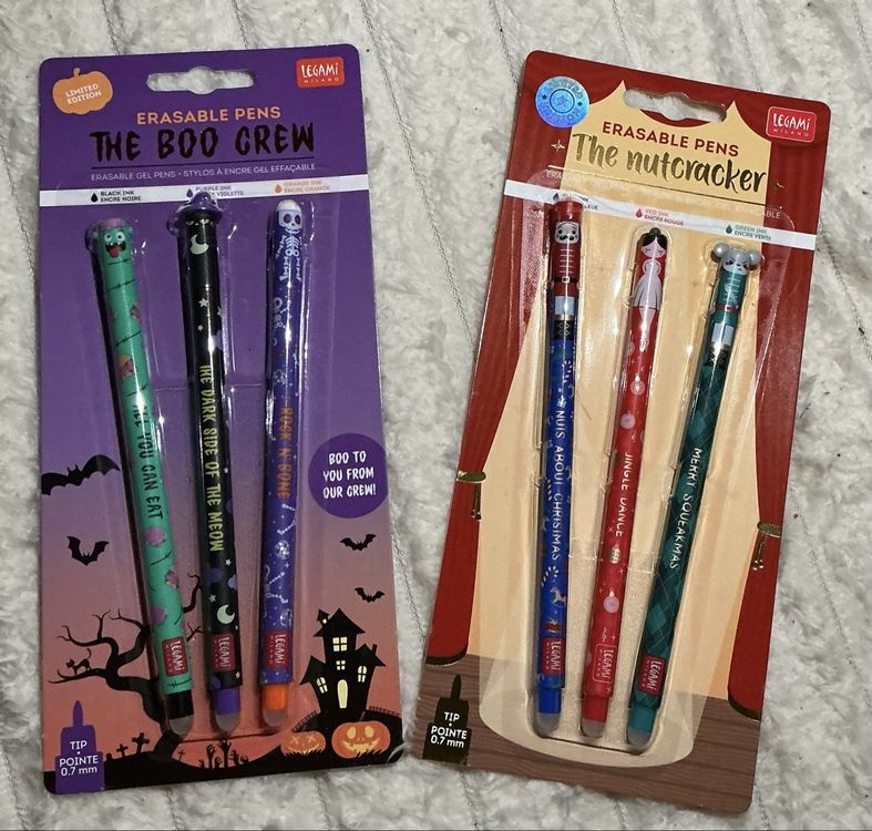 Legami Erasable Pens: HALLOWEEN & CHRISTMAS Sets! (Neu und ...