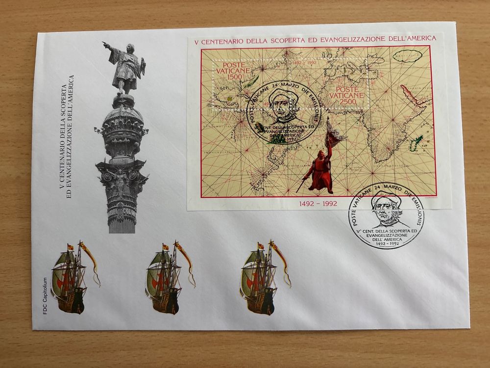 Vatikan Briefmarke, 1992, V Centenario America, Columbus! (Gebraucht ...