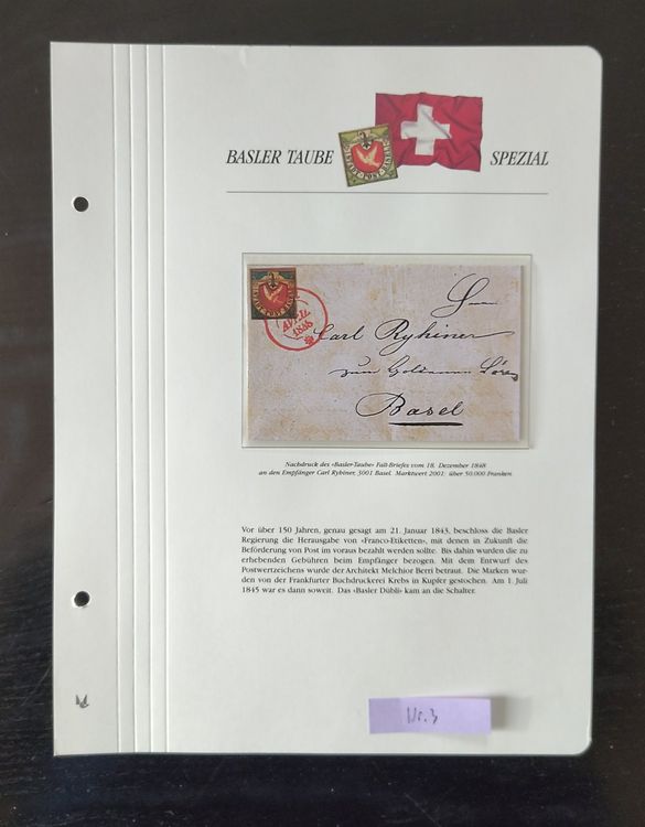 Albumblatt Basler Taube Spezial mit Nachdruck (#3) (Gebraucht) in Lupfig für CHF 1 – mit ...