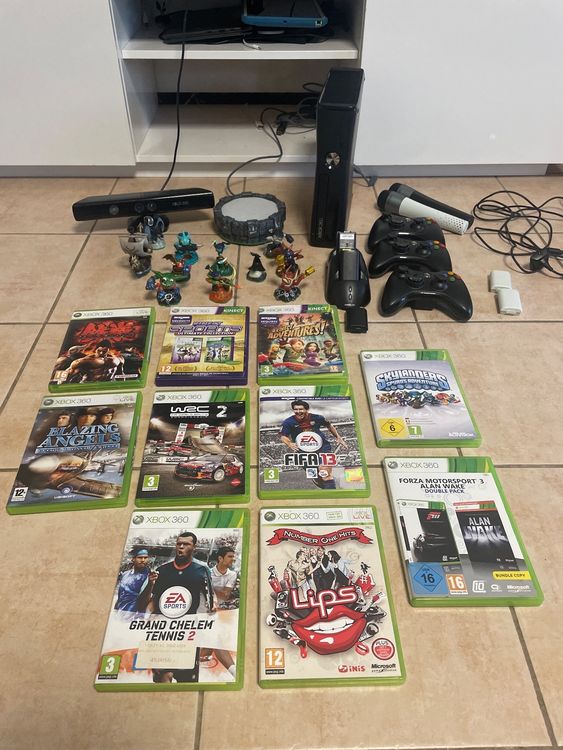 Xbox 360 slim + jeux + Skylander + 3 controller | Kaufen auf Ricardo