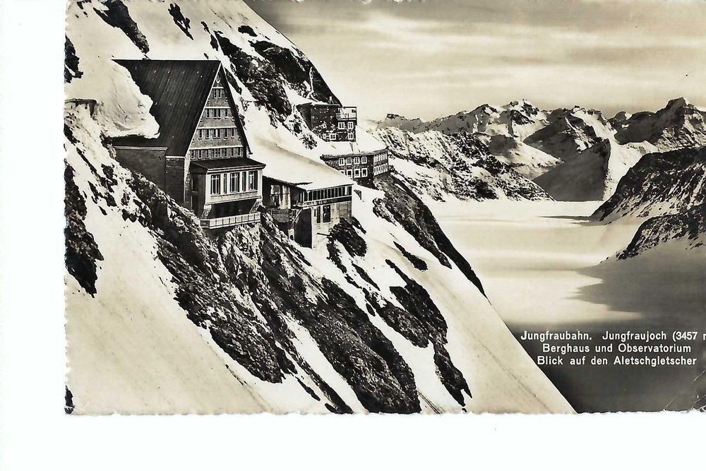 Jungfraujoch Berghaus Observatorium 1947, Aletschgletscher (Gebraucht) in Thun für CHF 3.8 – mit ...