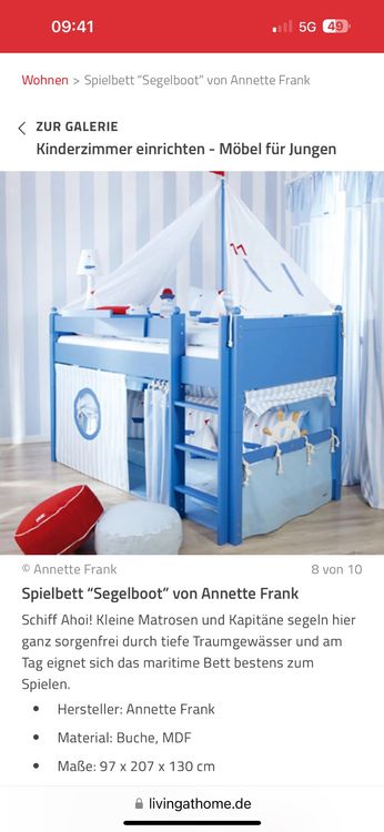 Spielbett Segelboot Annette Frank / Gebraucht (Gebraucht) in Altendorf ...