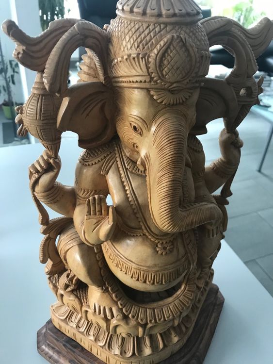 Statue de Ganesh en bois, hauteur 40 cm | Kaufen auf Ricardo