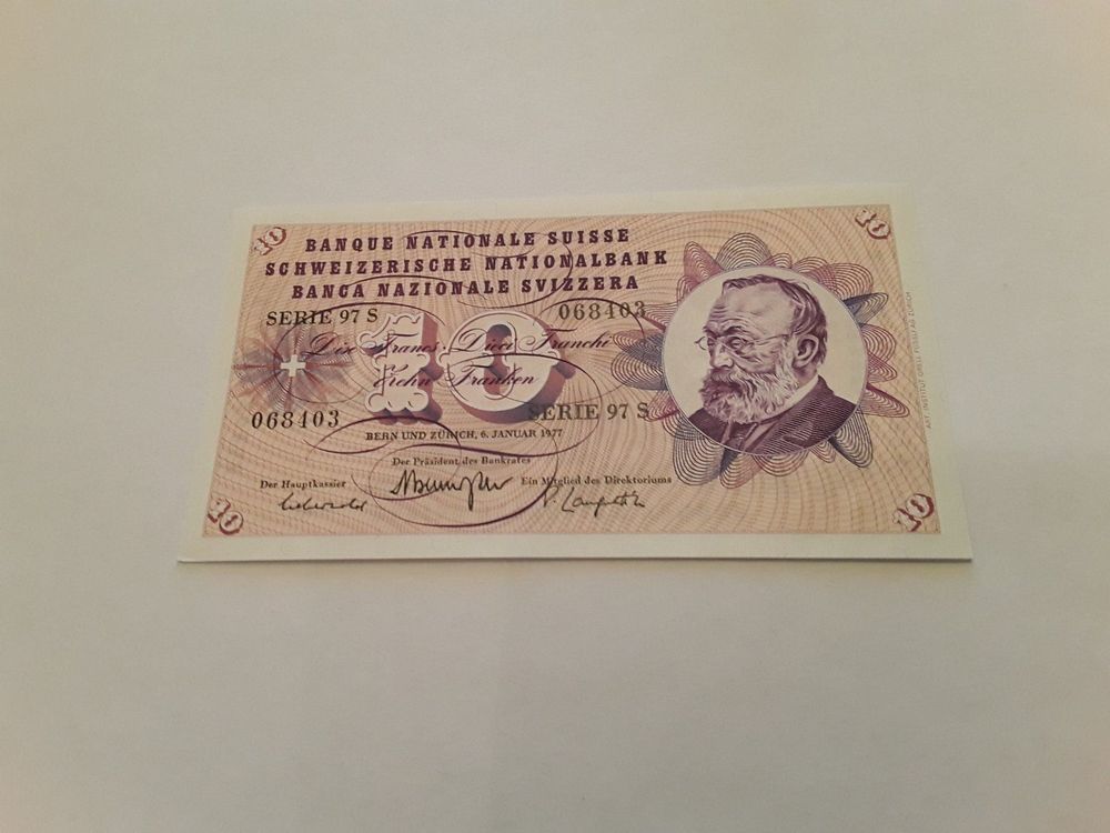 10Fr.Note Schweiz 1977 bankfrisch Neu! | Kaufen auf Ricardo