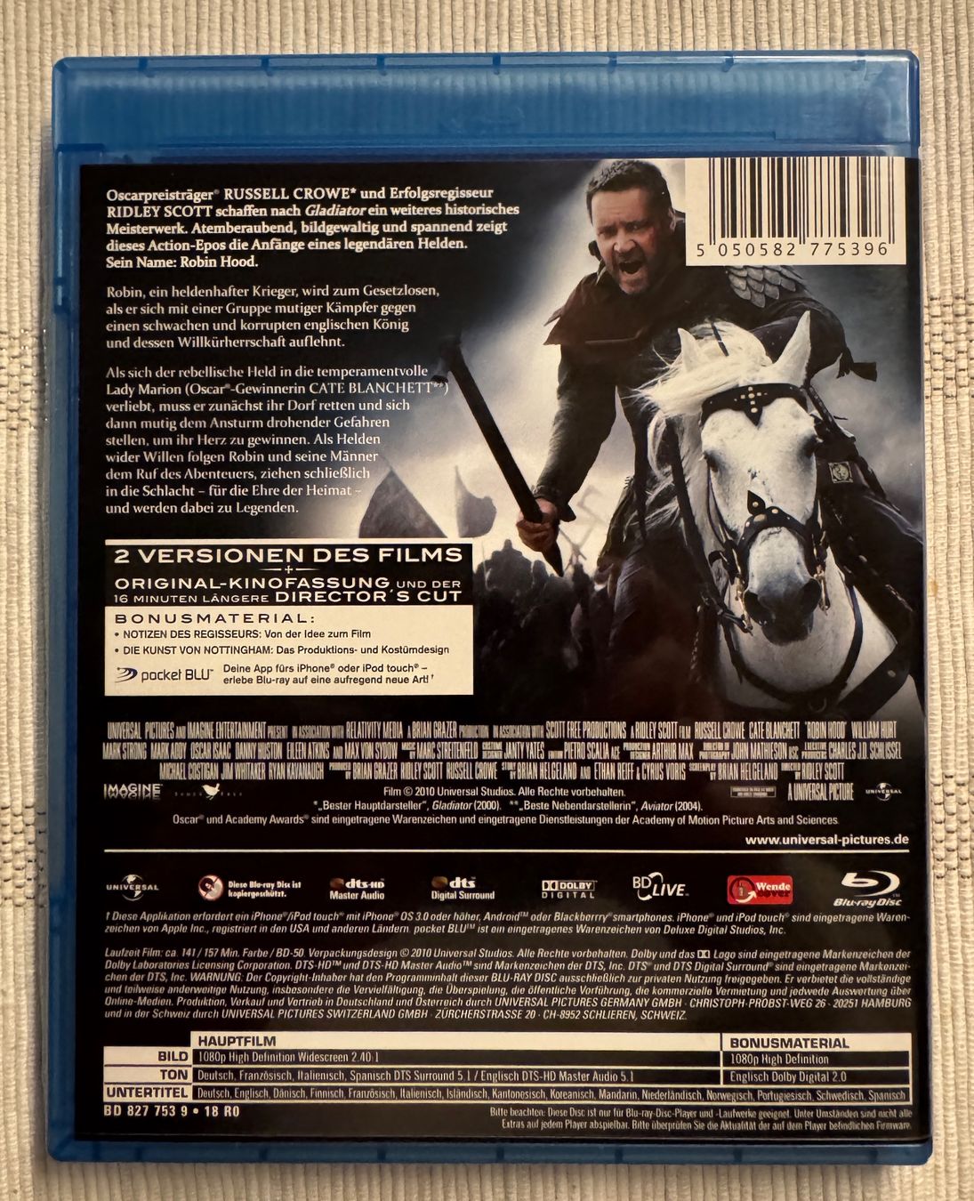 Robin Hood (Director`s Cut& Kinofassung) Blu-ray Russel Crow (Gebraucht ...