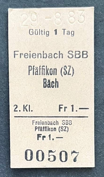 Freienbach SBB Pfäffikon (SZ) Bäch 1983 (Gebraucht) in Wabern für CHF 2.5 – mit Lieferung auf ...