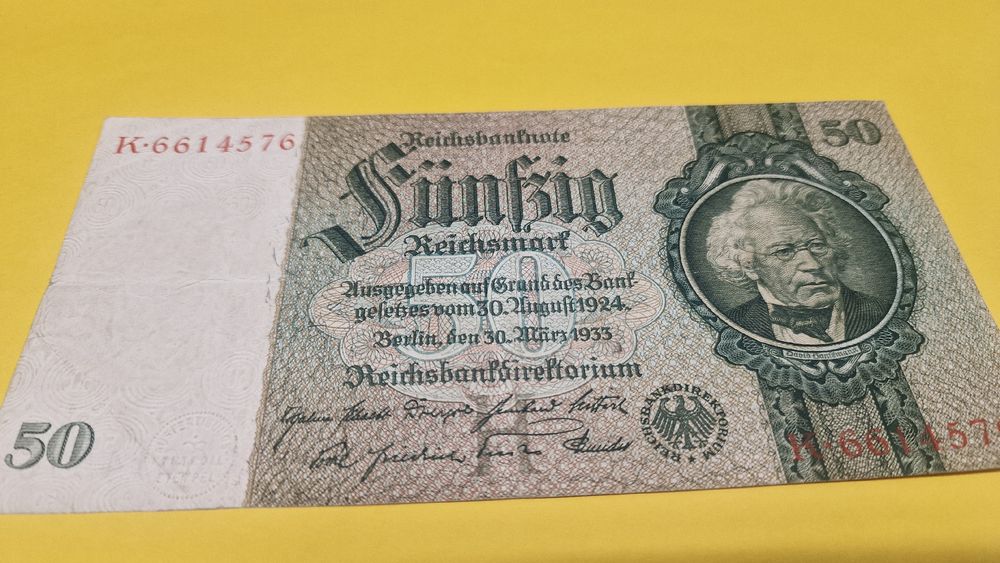 Seltene 50 Reichsmark Banknote von 1933 -Top Zustand! (Gebraucht) in ...