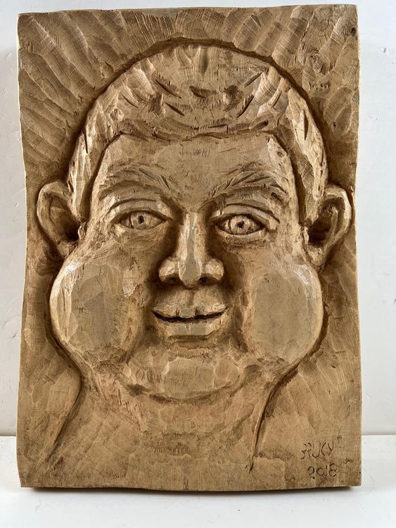 Art Brut Relief Holz Geschnitzt Portrait Signiert. | Kaufen auf Ricardo