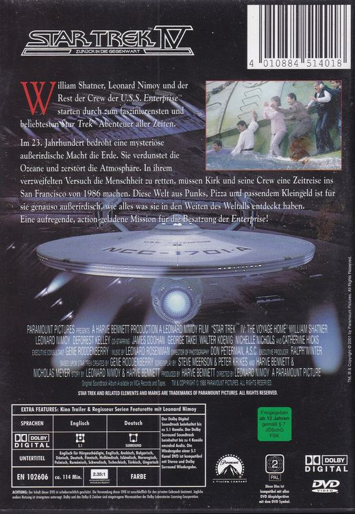 DVD ab Fr. 1.--, Star Trek IV - Zurück in die Gegenwart (Gebraucht) in ...