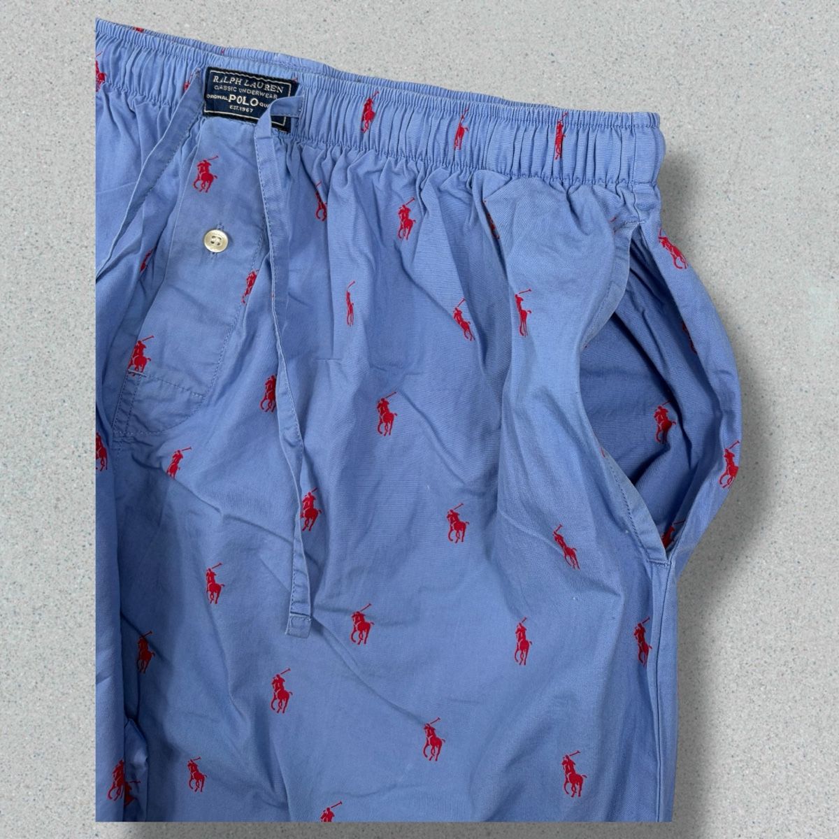 Pantalon Sleepwear Ralph Lauren bleu multilogo rouge - L (Neuf (Voir ...