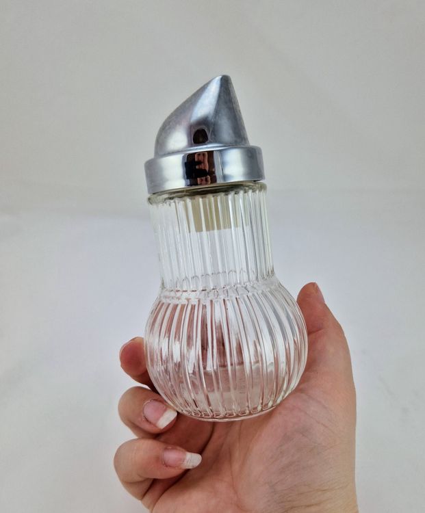 Vintage Zuckerstreuer Glas Chrom Retro Zucker Spender (Gebraucht) in ...