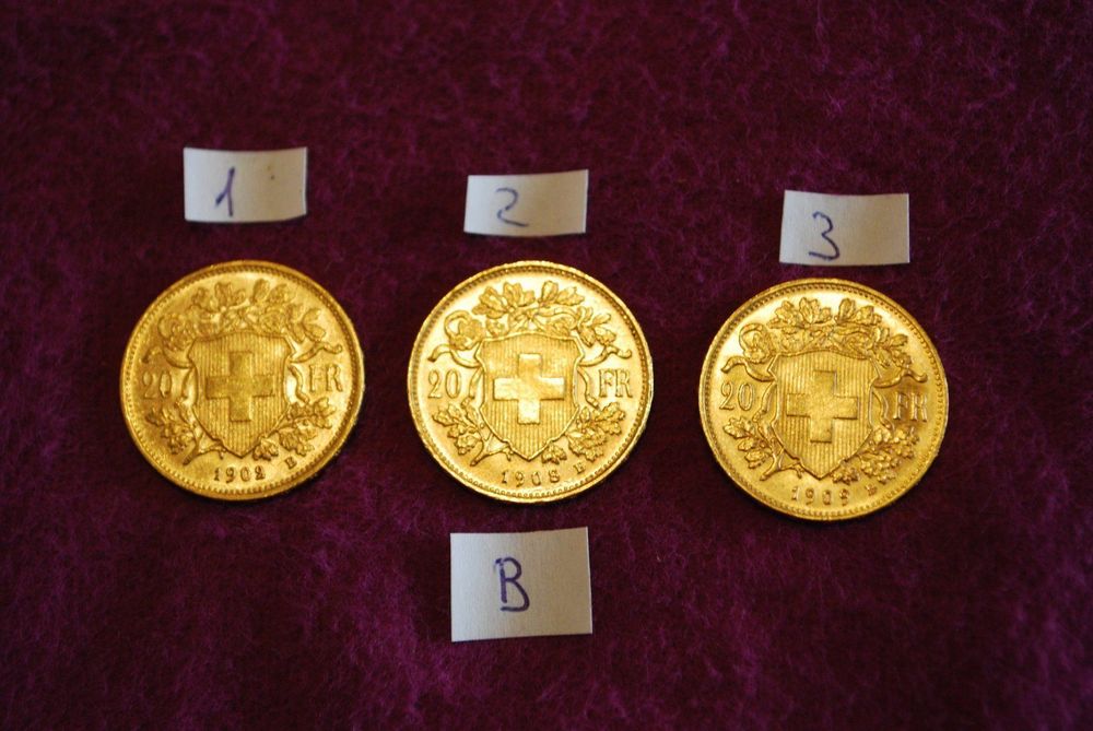 Goldvreneli 20.- Fr. 1902/1908/1909 | Kaufen auf Ricardo