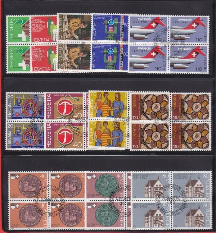 1979-1981 WERBE Jahresausgaben 41 x Viererblöcke ERSTTAG (Neu (gemäss Beschreibung)) in für CHF ...