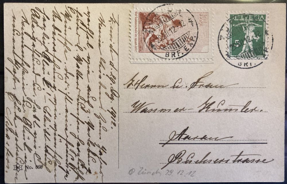 1912, PJ Karte mit Vorläufer I, SBK 350 Fr. (Gebraucht) in Flawil für CHF 59 – mit Lieferung auf ...