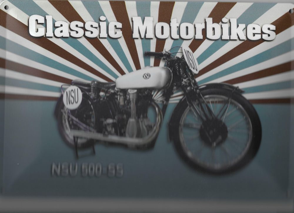 Blechschild-NSU 500-SS-CLASSIC MOTORBIKES (Neu und originalverpackt) in ...