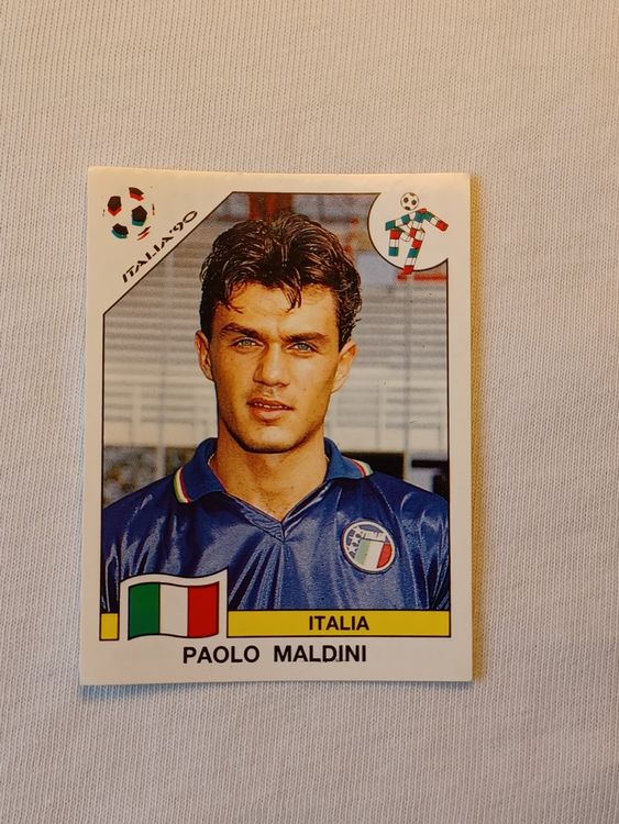 Panini WM 1990 PAOLO MALDINI Italien Sticker Fussball Bildli (Gebraucht ...
