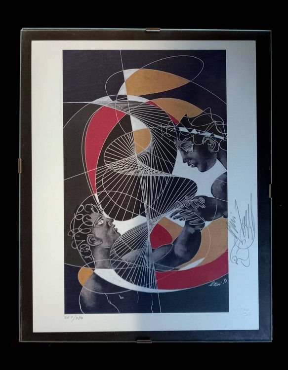 Lithographie originale signée "Rencontre", Hans Erni, 1993 (Gebraucht) in La Chaux-de-Fonds für ...