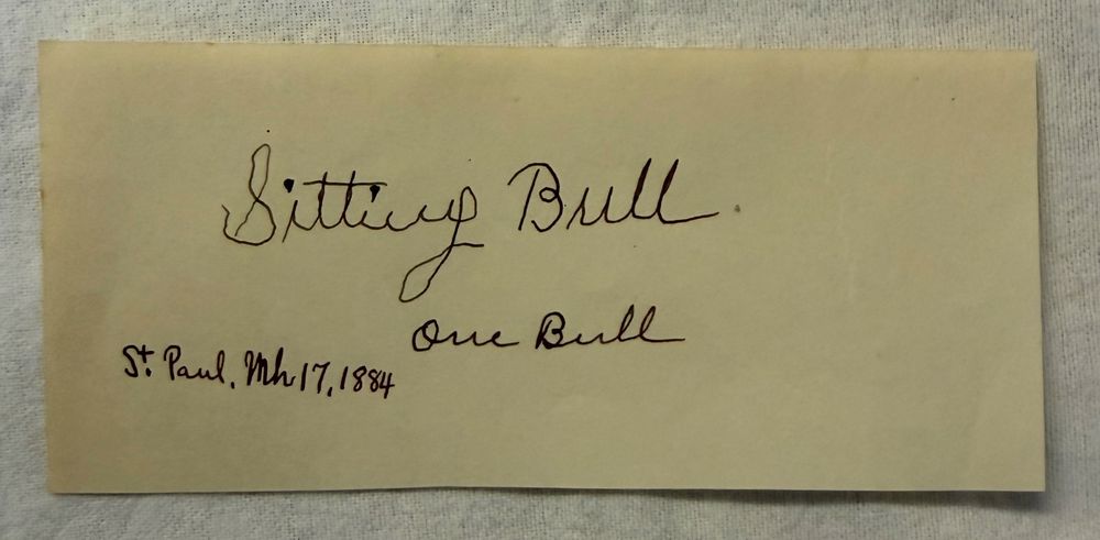 Autogramm Häuptling Sitting Bull und One Bull - Zertifiziert (Gebraucht ...