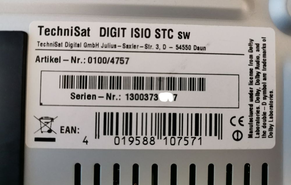 Sat Receiver UHD 4k Technisat Digit ISIO STC inkl. SSD 500GB (Gebraucht ...