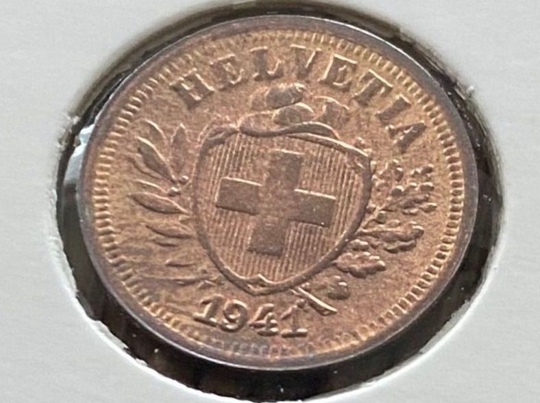 Schweiz 1 Rappen 1941 unz + Patina + alter Wappen Eidgenoss (Neu (gemäss Beschreibung)) in ...