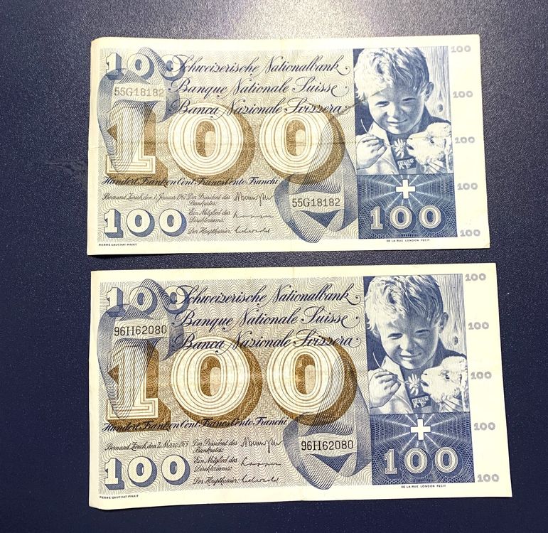 Alte 100 Franken Note 2 Stück | Kaufen auf Ricardo