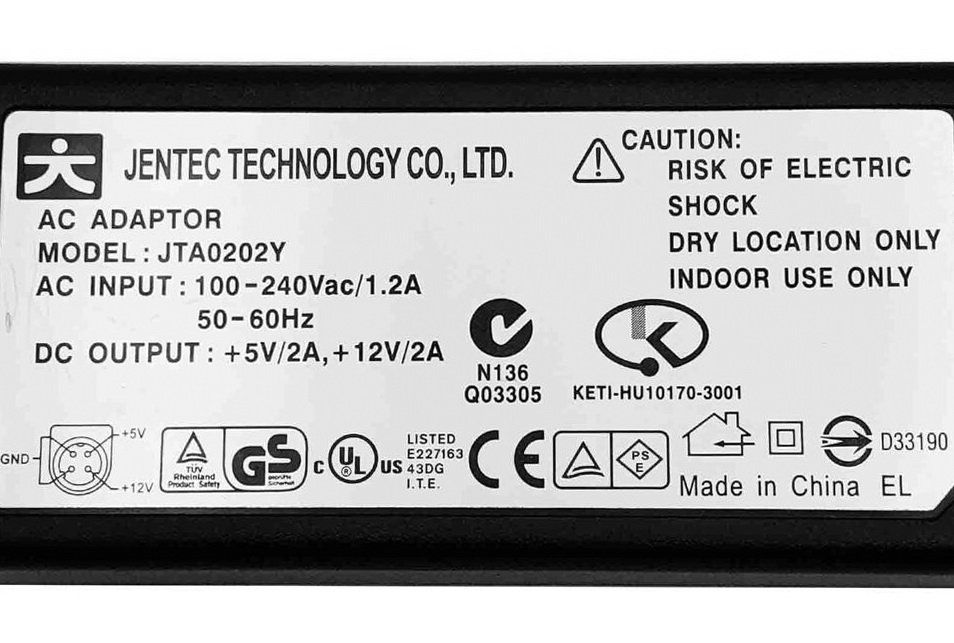 Jentec Netzteil JTA0202Y: 5V/2A & 12V/2A; 4 Pin Rundstecker (Gebraucht ...