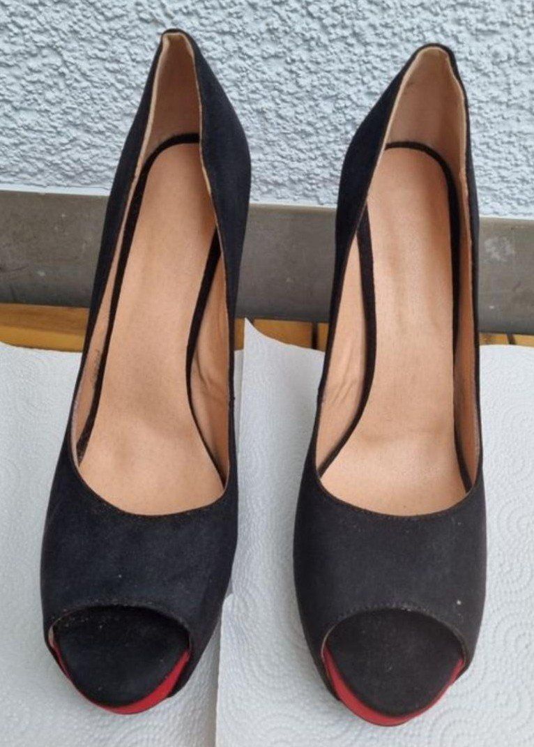 👠💎 High Heels Schwarz | 46 | Imitation Wildleder 💃 neu (Neu (gemäss ...