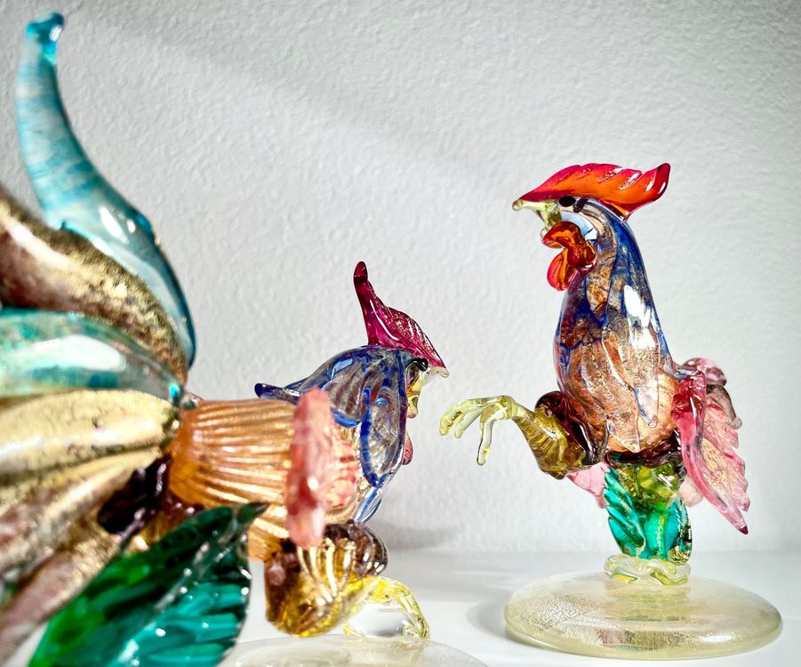 Murano, Kampfhähne Paar, verm. AVEM/Ferro, 50er, div. Mängel (Gebraucht ...