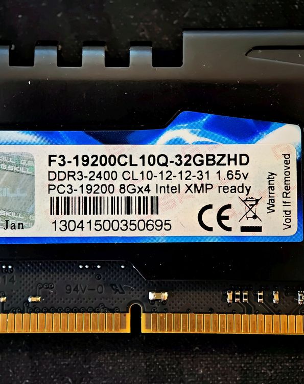 G.Skill DDR3 RAM 32 GB (4×8 GB) – 2400 MHz, CL10 (Gebraucht) in Glarus ...