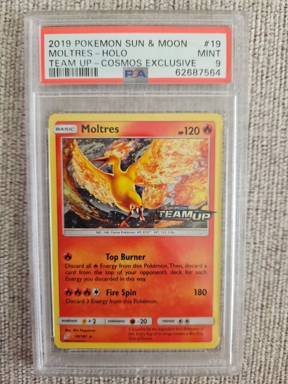 Pokemon - Moltres - Holo - #19 - STAMP LOGO - PSA 9 | Kaufen auf Ricardo