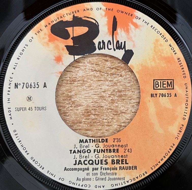 JACQUES BREL - MATHILDE (Gebraucht) in Bussigny für CHF 4.5 – mit Lieferung auf Ricardo kaufen