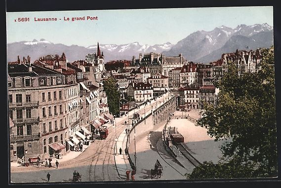 AK Lausanne, Le grand Pont, Strassenbahn | Kaufen auf Ricardo