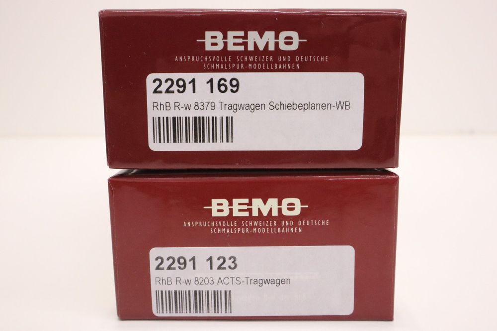 Bemo 2291 169 + 123 ACTS Tragwagen H0m, Kadee Kupplungen (Gebraucht) in ...