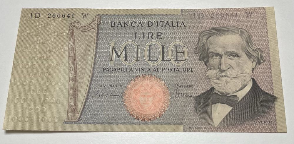 Billet ancien 1000 lires Banca d'Italia Verdi 1962 (Neuf (Voir ...