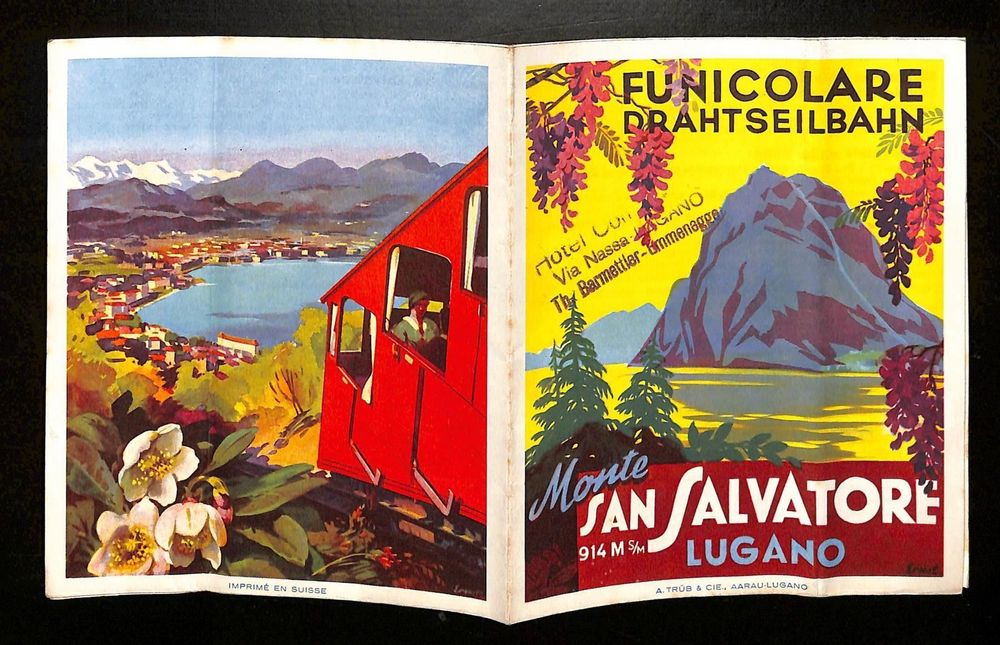 1958 Faltprospekt FERROVIAL DEL MONTE SAN SALVATORE LUGANO | Acheter sur Ricardo