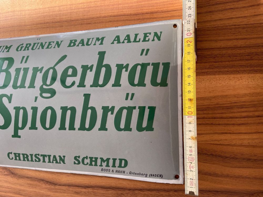 Antik: Emailschild Bürgerbräu 20er Jahre (Gebraucht) in für CHF 295 ...