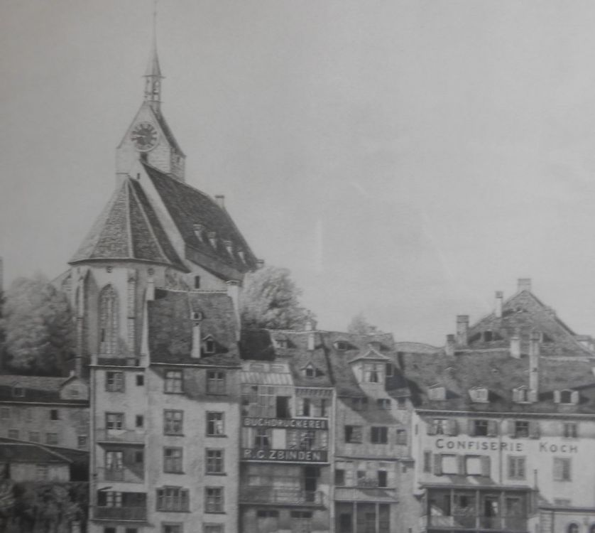 Alte Rheinbrücke in Basel. Grossformatige Ansicht von 1903. (Gebraucht) in Basel für CHF 180 ...