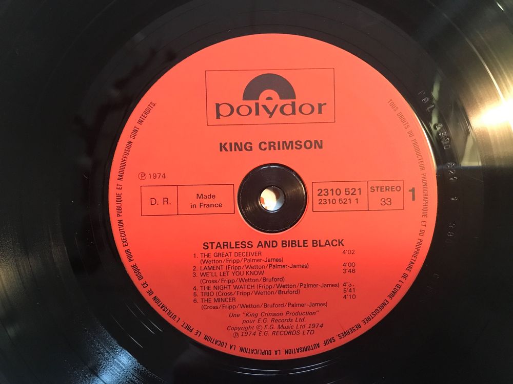Lp - King Crimson- Starless And Bible Black - France 77 | Kaufen auf ...