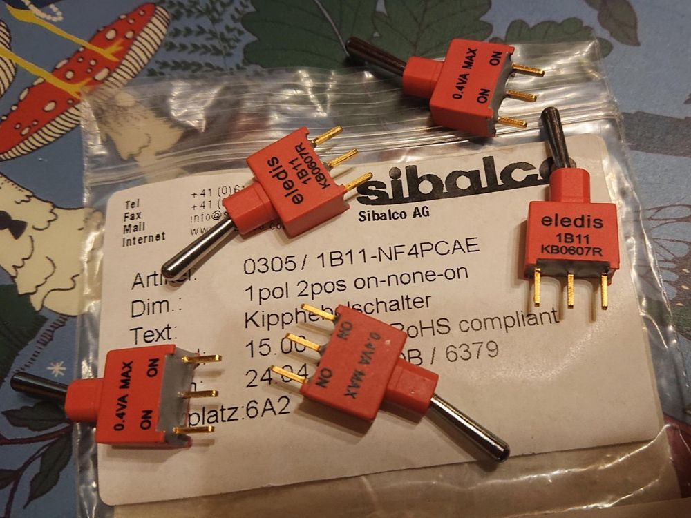 5x Kippschalter 1-pol. RM4.7 - 1B11-NF4PCAE von Eledis (Neu und ...