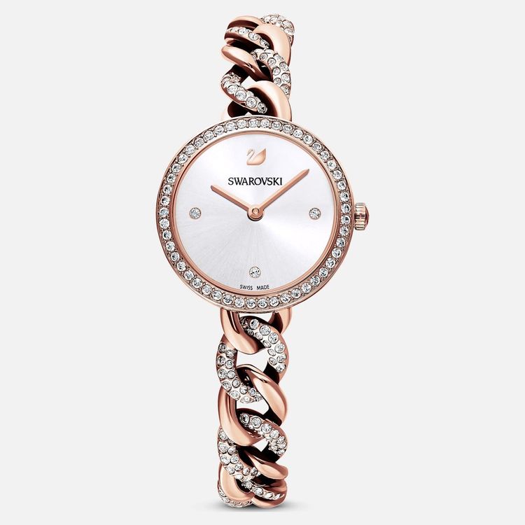 SWAROVSKI Uhr, "Cocktail Round", Rosé-Gold, SWISS Made (Neu (gemäss ...