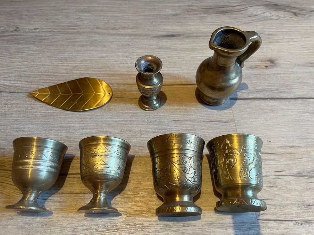 Antikes Messing Set, Vase, Krug, Kelche, Deko, Vintage (Gebraucht) in ...