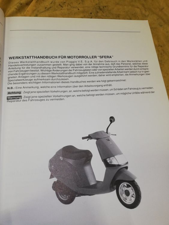 Original Piaggio Vespa Sfera Werkstatthandbuch gebraucht. | Kaufen auf Ricardo