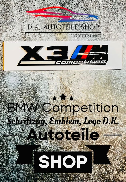 BMW X3M Emblem Competition Logo Schriftzug Schwarz glänzend (Neu und ...