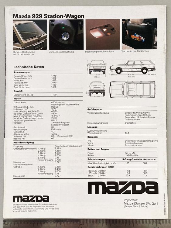 Mazda 929 Station-Wagon Vintage Katalog Oldtimer Japan Cars (Gebraucht ...