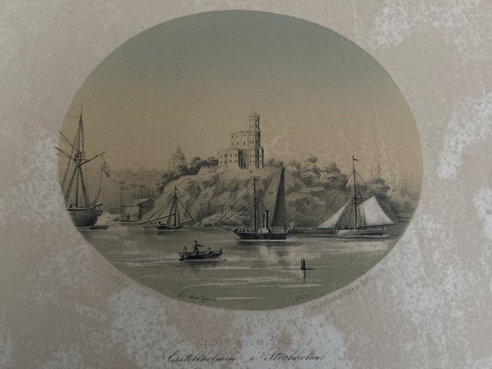 Antike Lithographie "Castellholmen Stockholm" (Nr 24) (Gebraucht) in ...