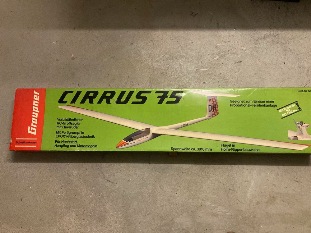 Graupner Cirrus 75 Segelflugzeug Baukasten (Neu und originalverpackt ...