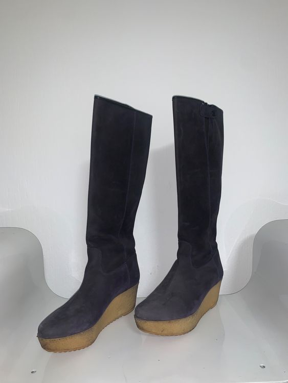 bottes compensées Robert Clergerie taille 38 daim violet (Usato) a ...