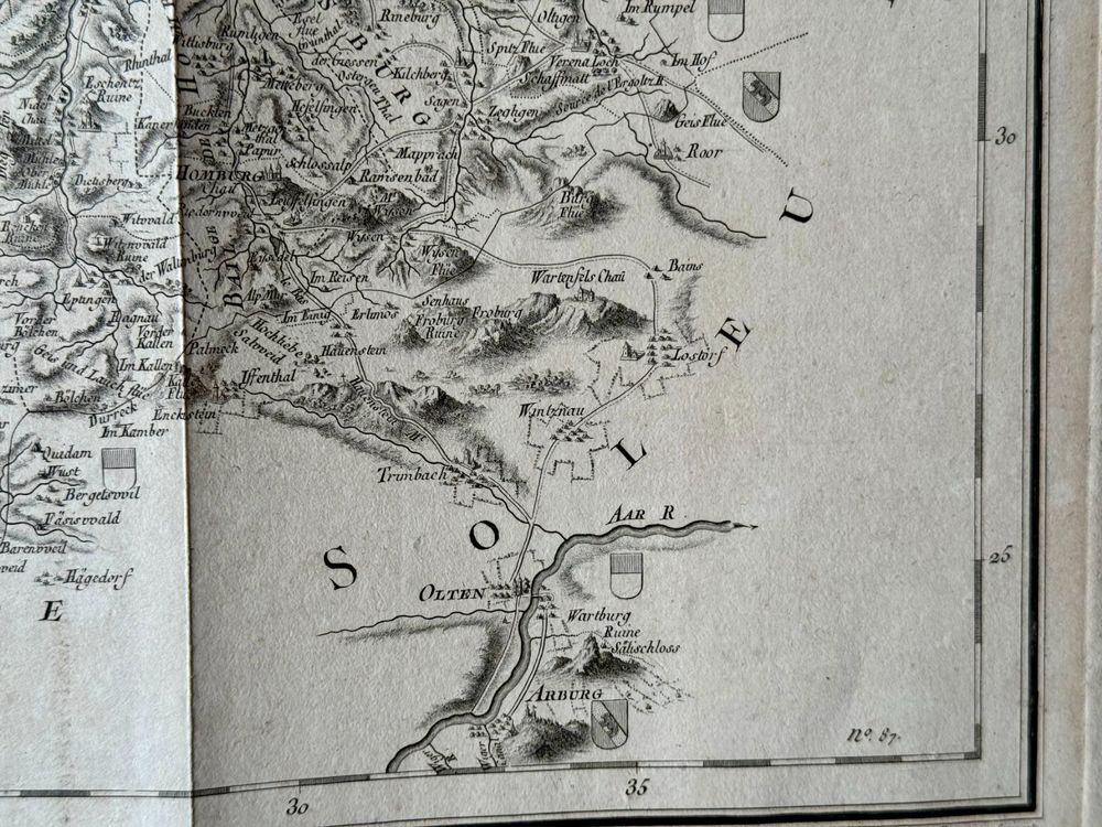 Kanton Basel 1778 – antike Karte Kupferstich Perrier (Gebraucht) in ...